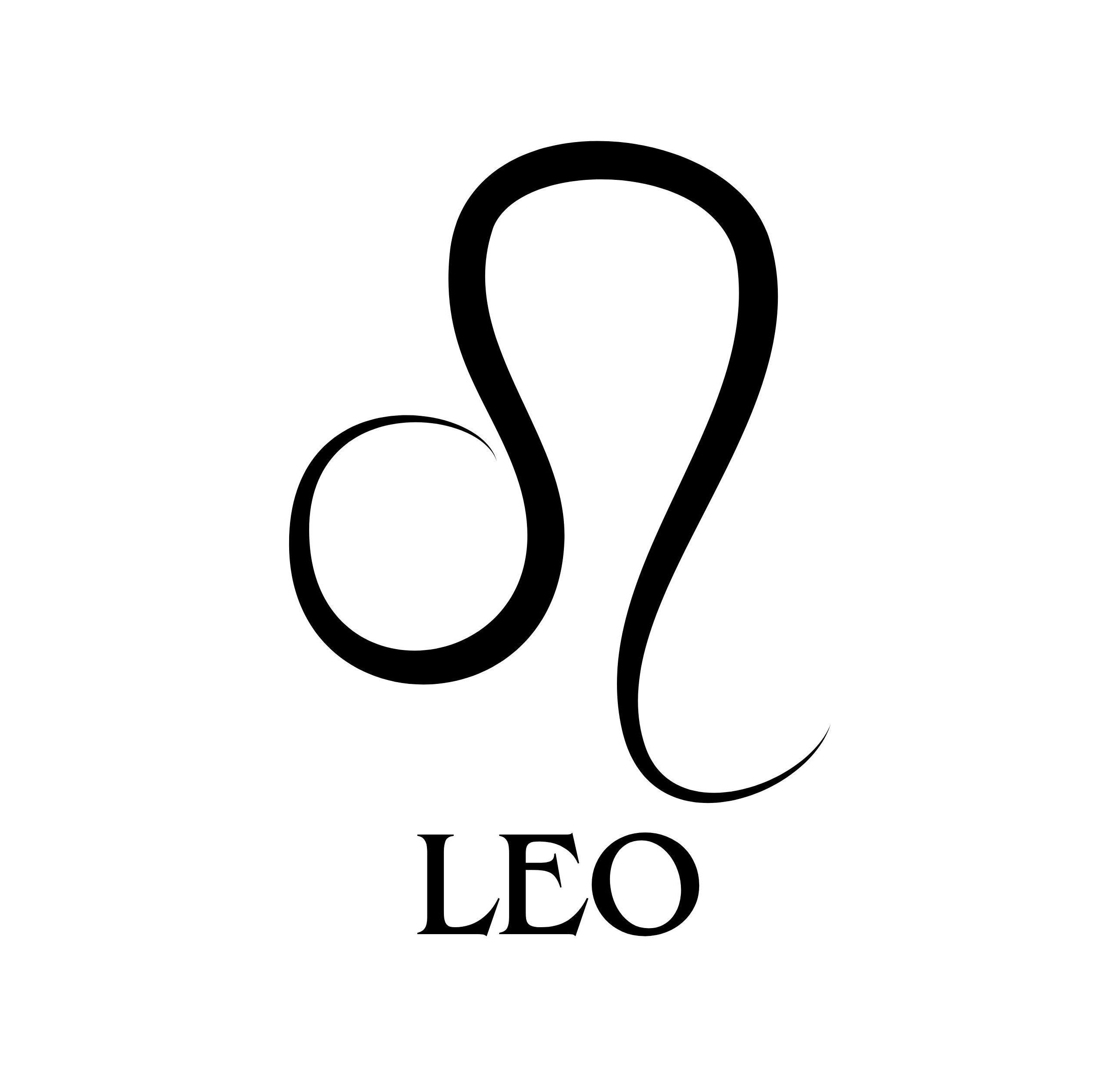 Leo Zodiac Sign | Instant Downloads in Black & White | PNG, JPG, SVG ...