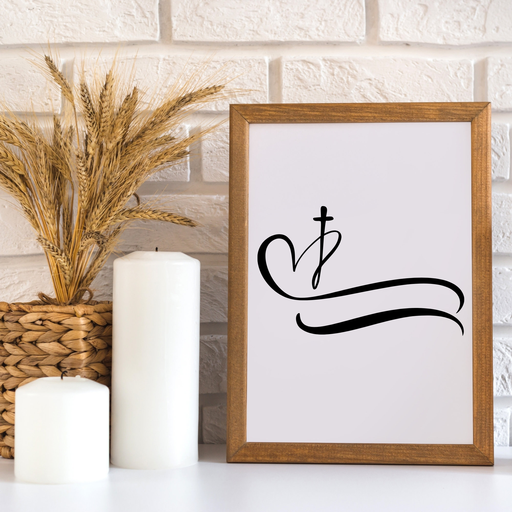 Heart and Cross | Black & White Instant Digital Download | PNG, JPG ...