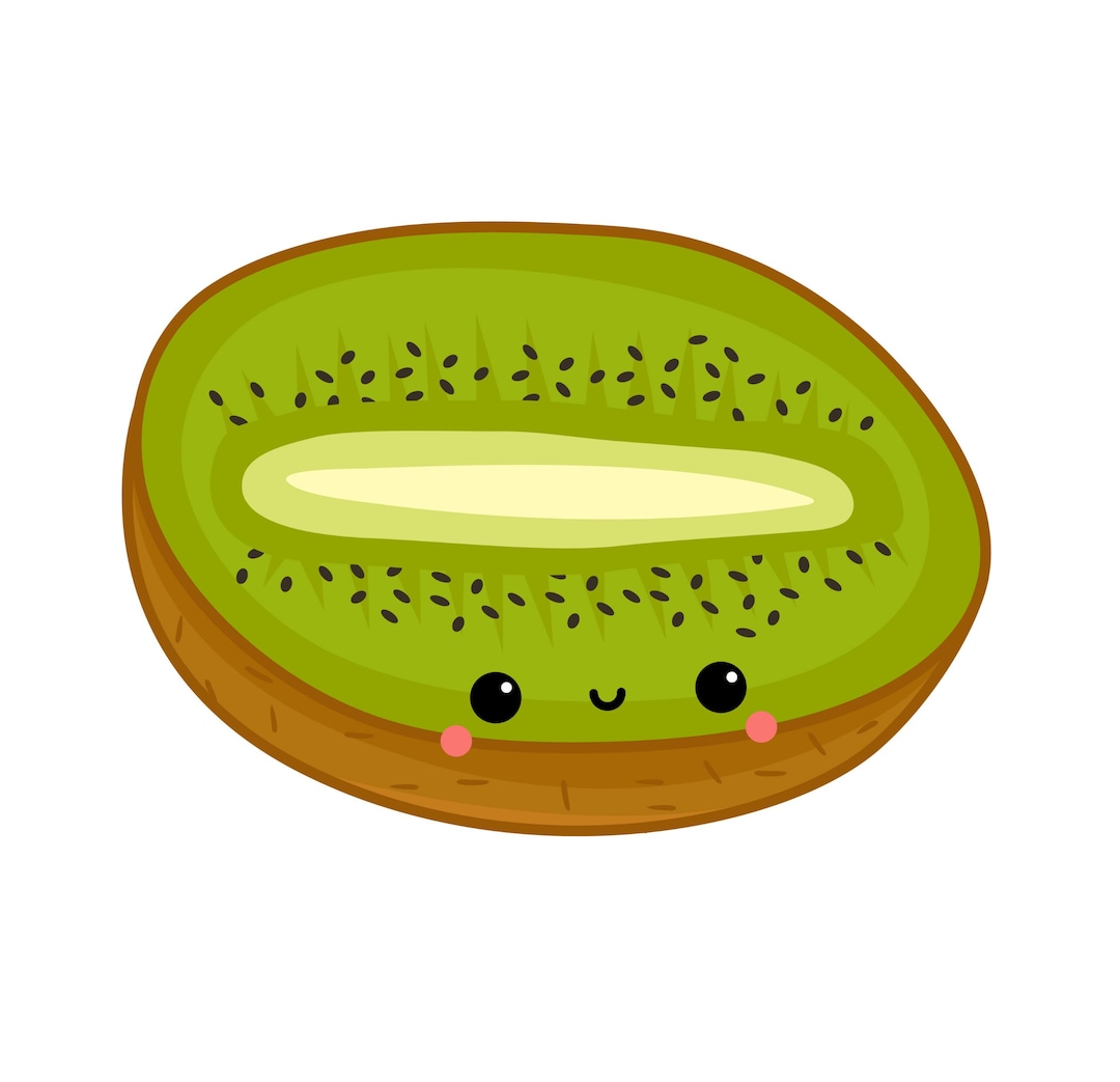 Smiling Kiwi | Cute Fruit | Cartoon Clipart | Digital Download | PNG ...