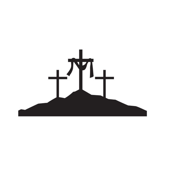 Three Crosses Resurrection Clipart Black And White