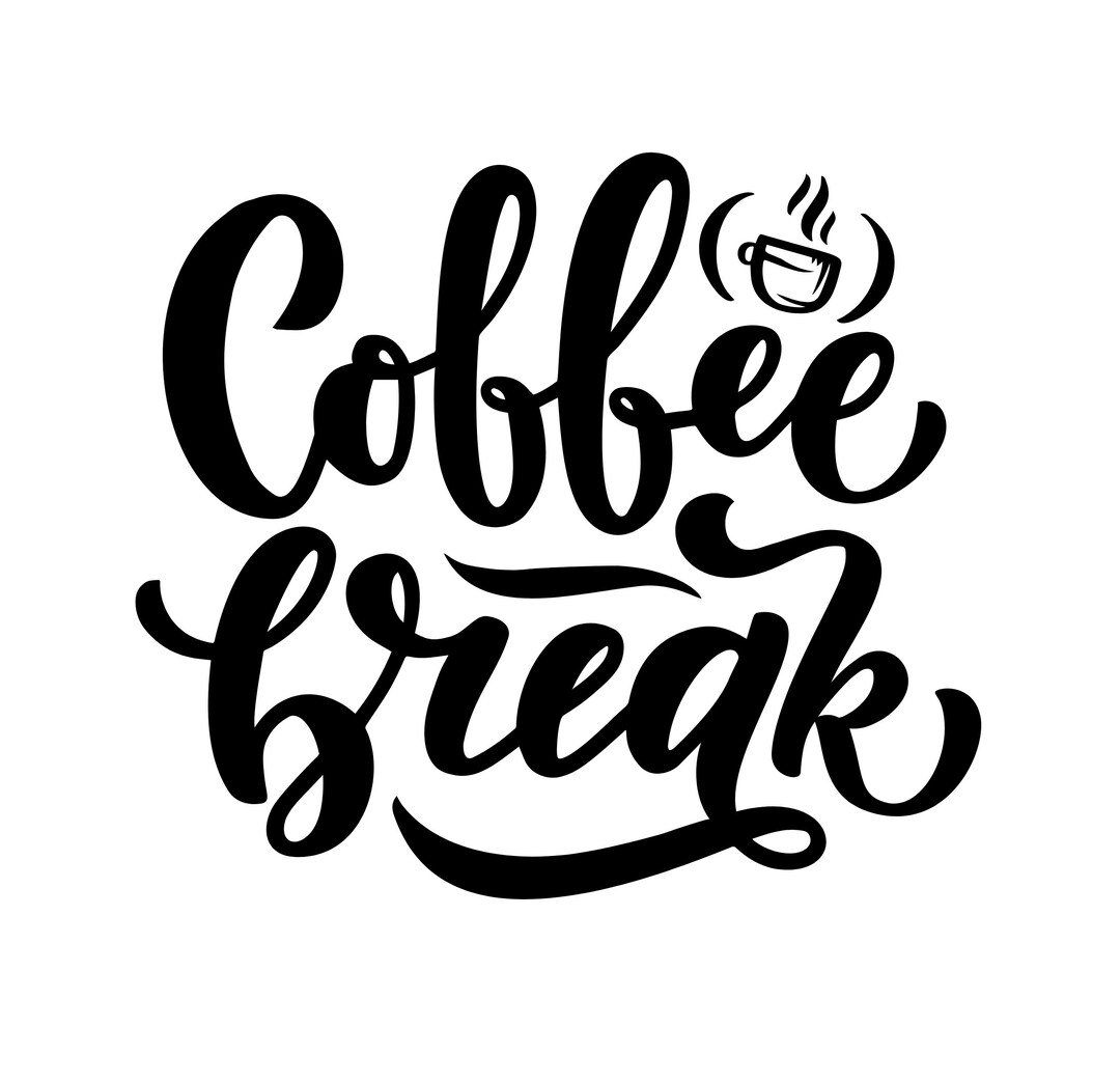 Coffee Break | Funny Sayings | Black and White Instant Digital Download ...