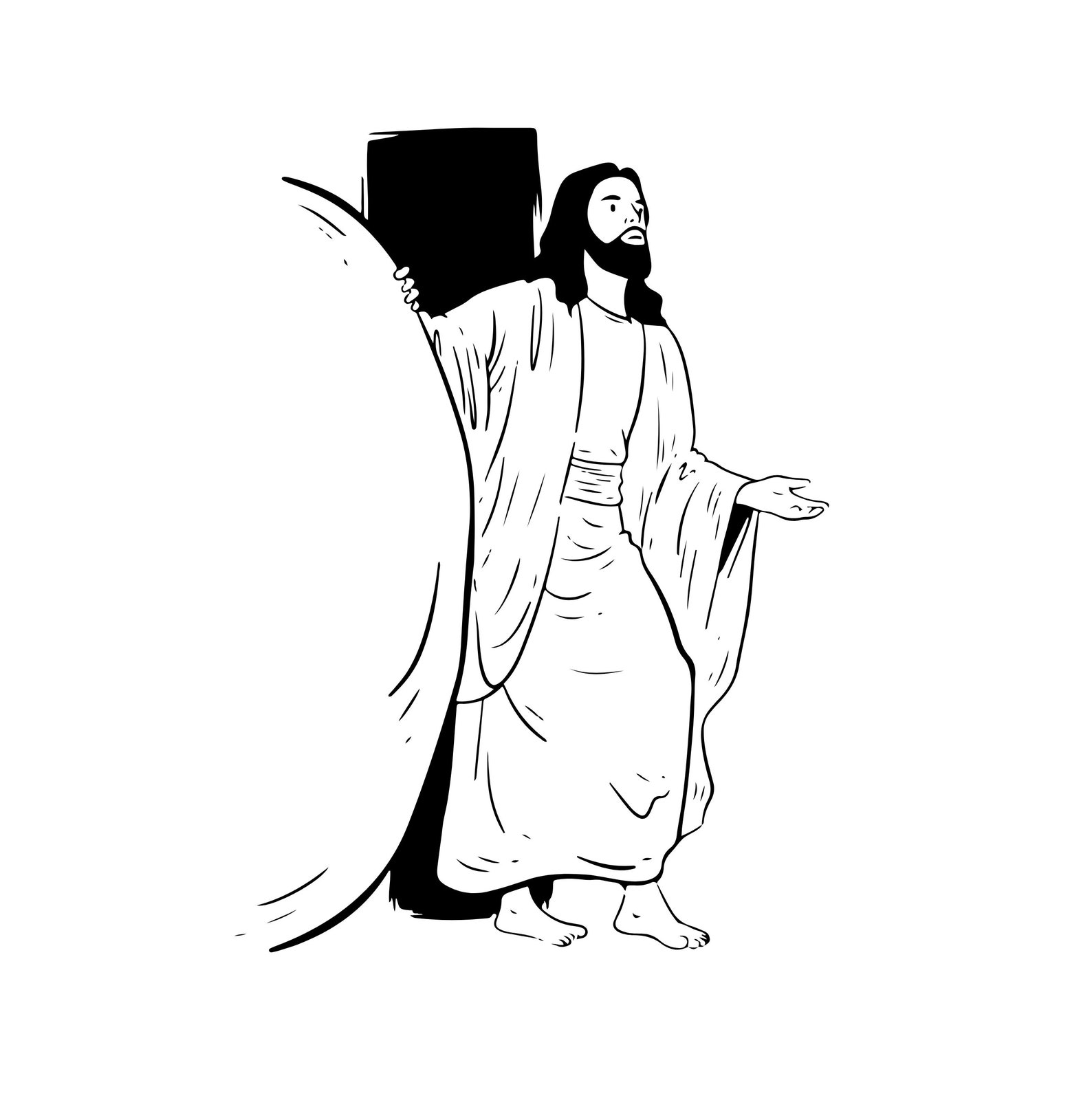 Jesus is Risen | Easter Morning Resurrection Graphic Art | Black and ...