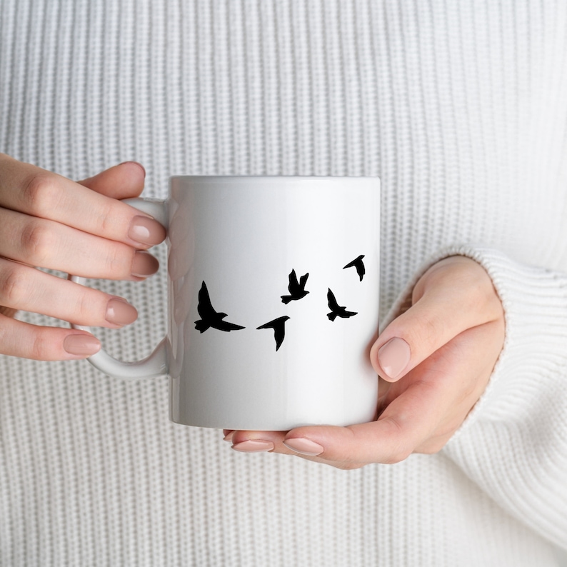 Birds in Flight | Graphic Design | Black & White Digital Download | PNG ...