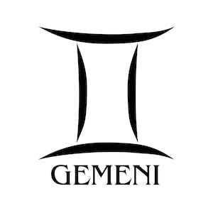 Gemini Zodiac Sign | Instant Downloads in Black & White | PNG, JPG, SVG, Eps, Dxf | Digital ...