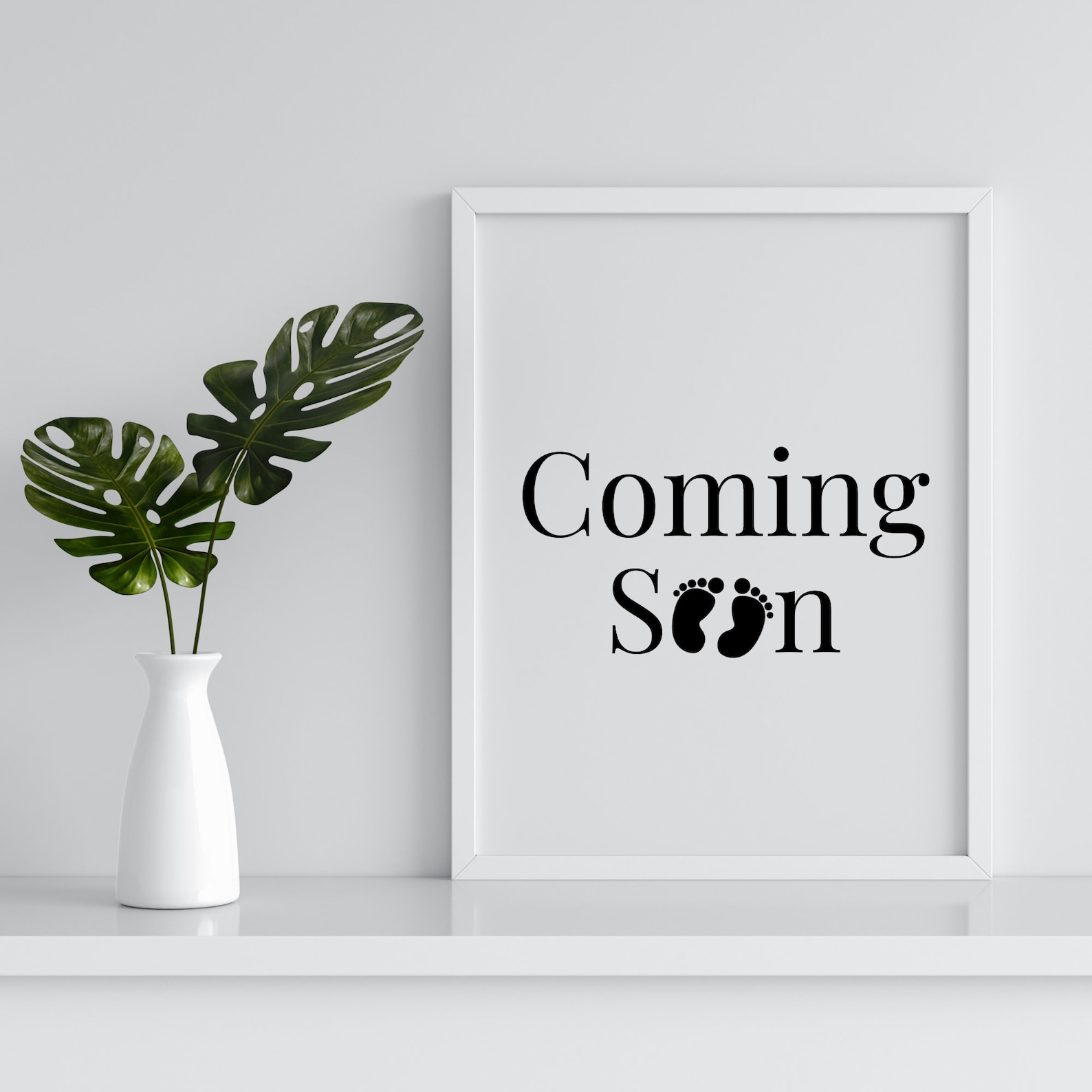 Coming Soon Baby Reveal | 10 Instant Digital Downloads | Black & White ...