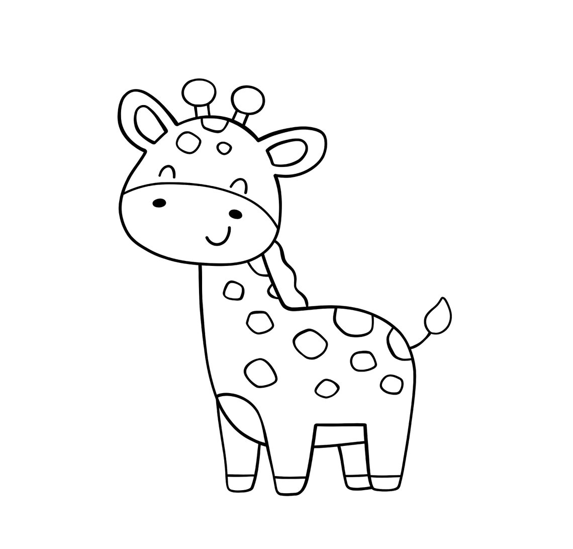 Baby Giraffe Nursery Art | Black & White Digital Download | PNG, JPG ...