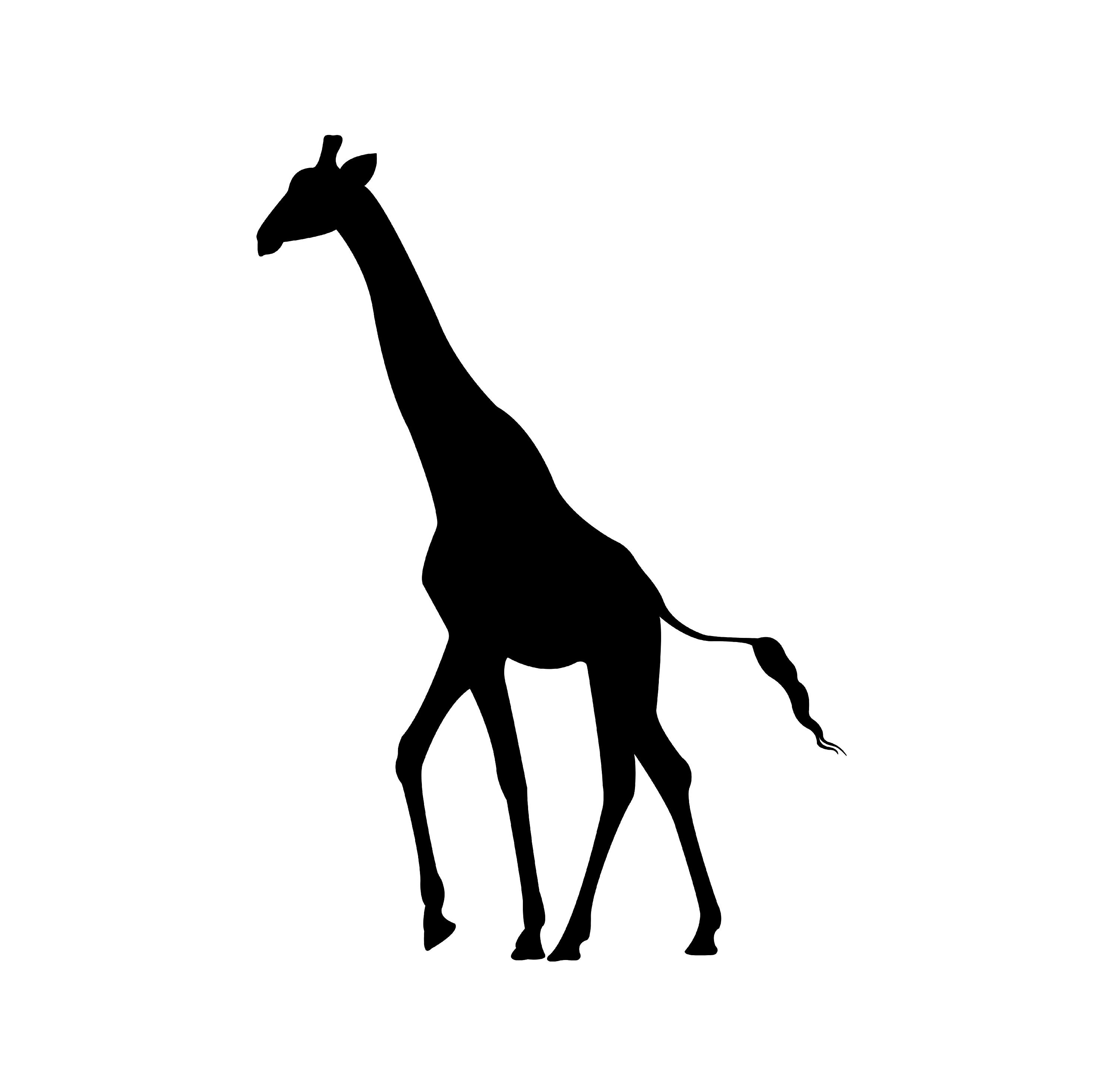 Giraffe Clipart | Nursery Room Art | Black and White Instant Digital ...