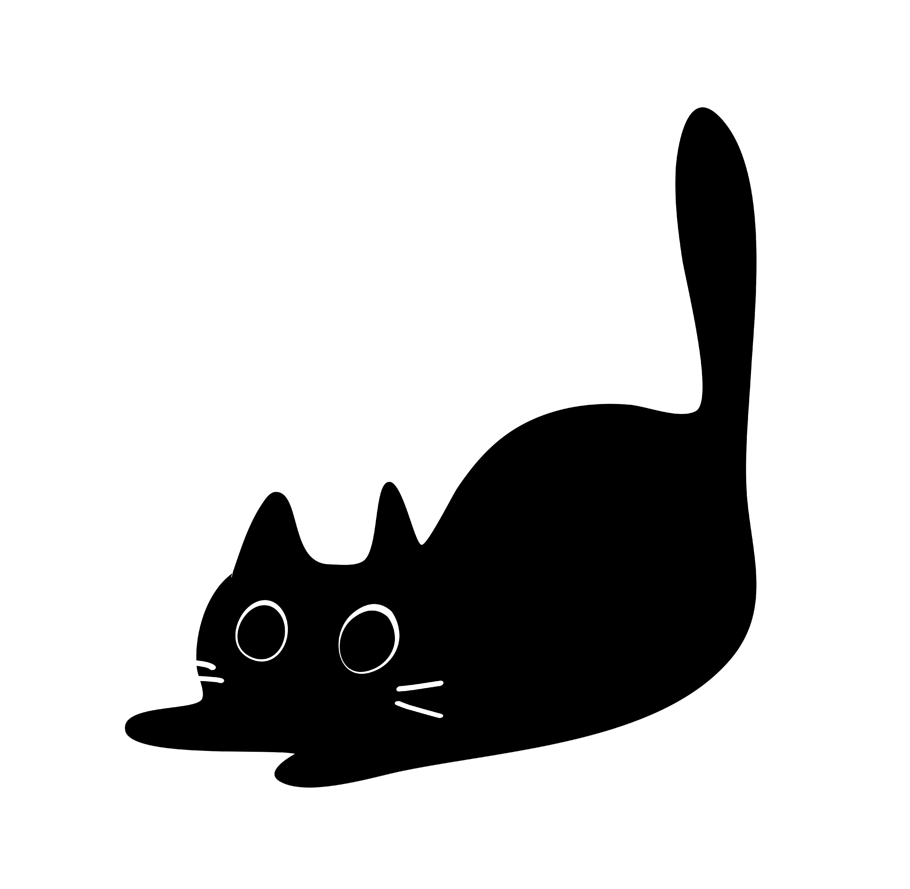 Cute Black Cat Design | Black & White Digital Download | PNG, JPG, SVG ...