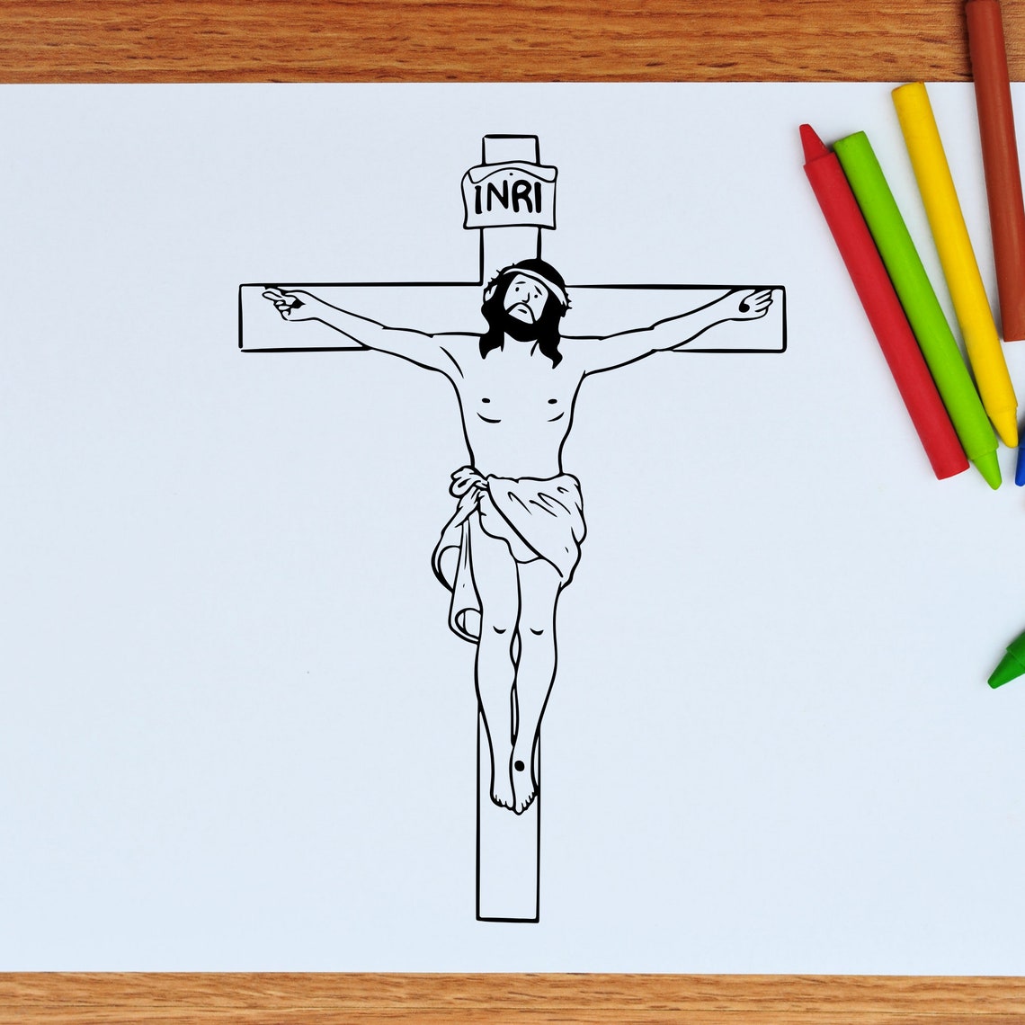 Jesus Crucifixion | Christ on Cross Simple Design | Black & White ...