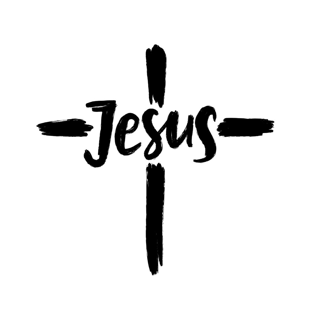 Jesus Cross | Christian Crucifixion Design | Black & White Instant ...