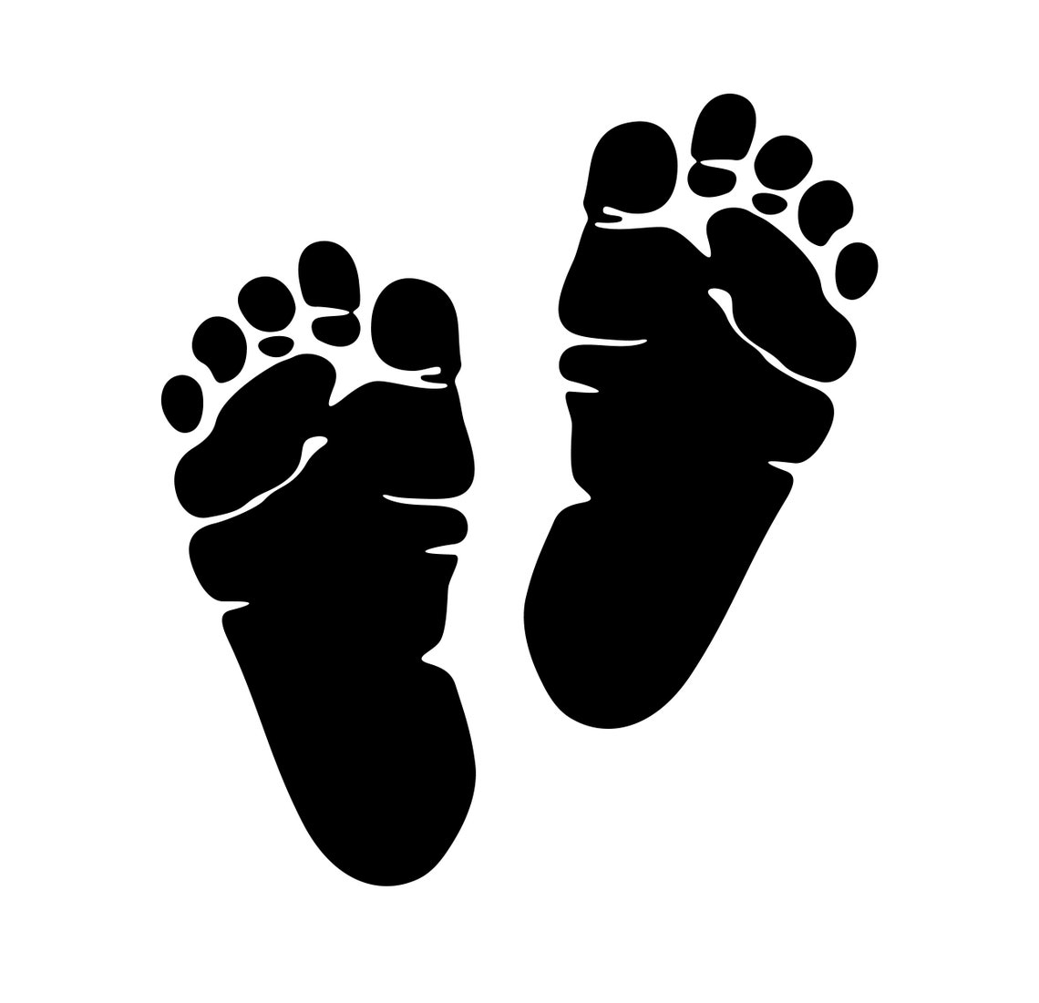 Baby Footprints | 10 Instant Downloads in Black & White | PNG, JPG, SVG ...