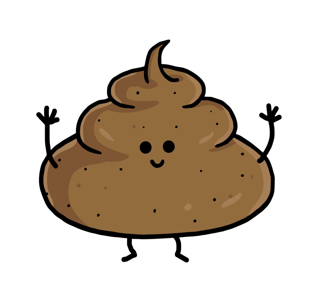 Happy Speckled Poop | Cute Emoji Cartoon Clipart | Digital Download ...