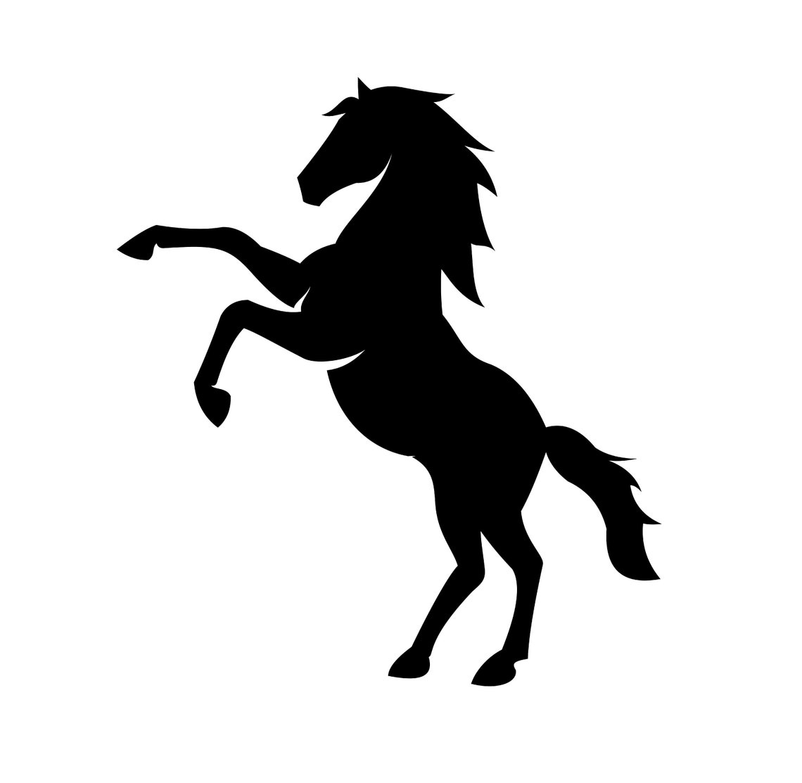 Rearing Horse | Stallion Graphic Art | Black and White Instant Digital ...