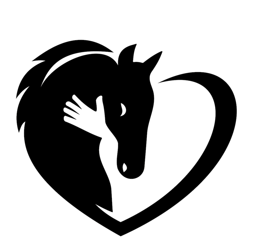 Horse Heart | Stallion Love Graphic Art | Black and White Instant ...