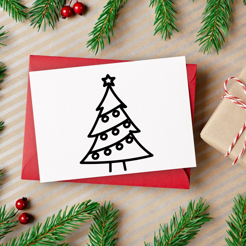 Christmas Tree | Instant Downloads in Black & White | PNG, JPG, SVG ...