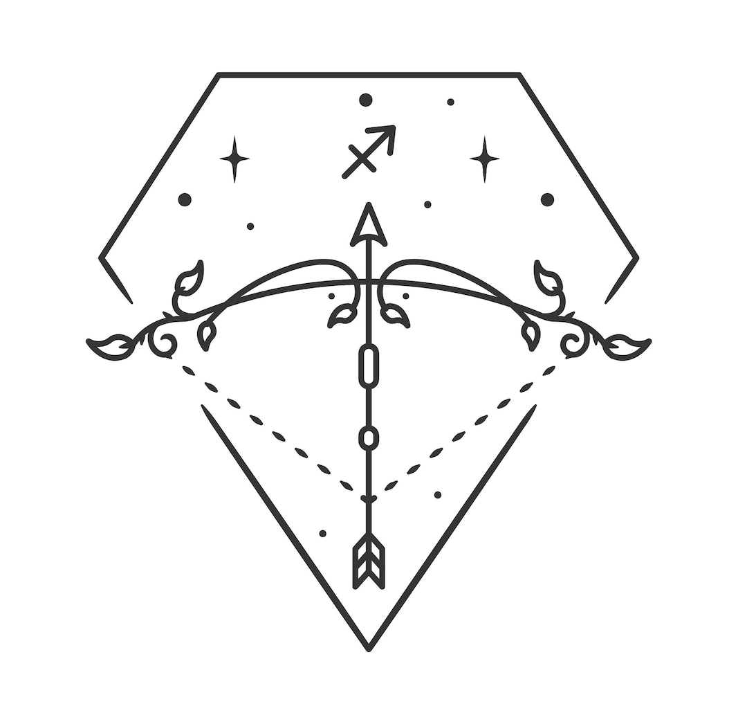 Sagittarius Zodiac Art | Instant Downloads in Black & White | PNG, JPG ...