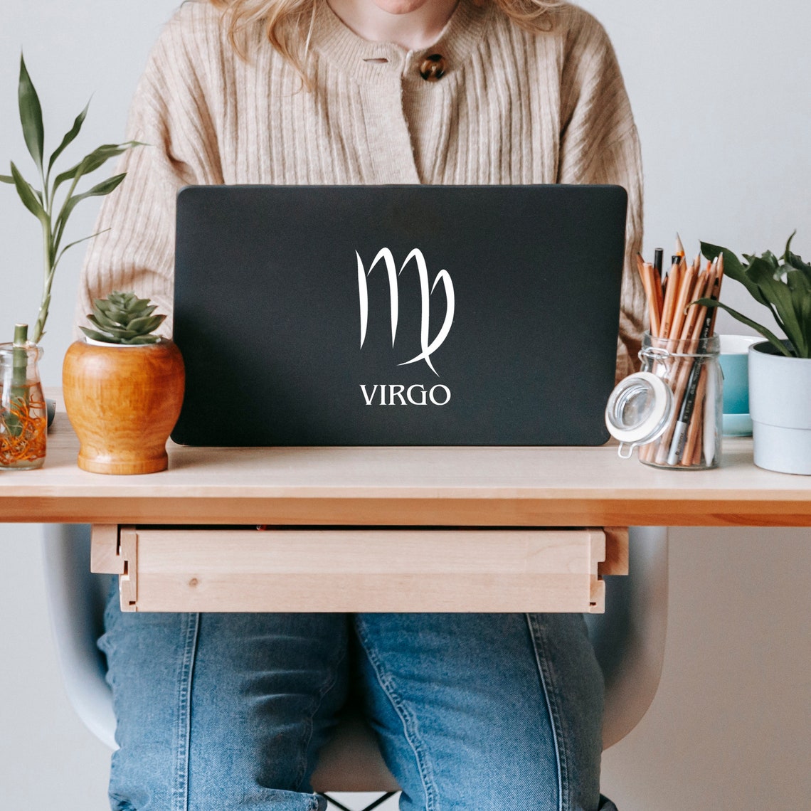 Virgo Zodiac Sign | Instant Downloads in Black & White | PNG, JPG, SVG ...