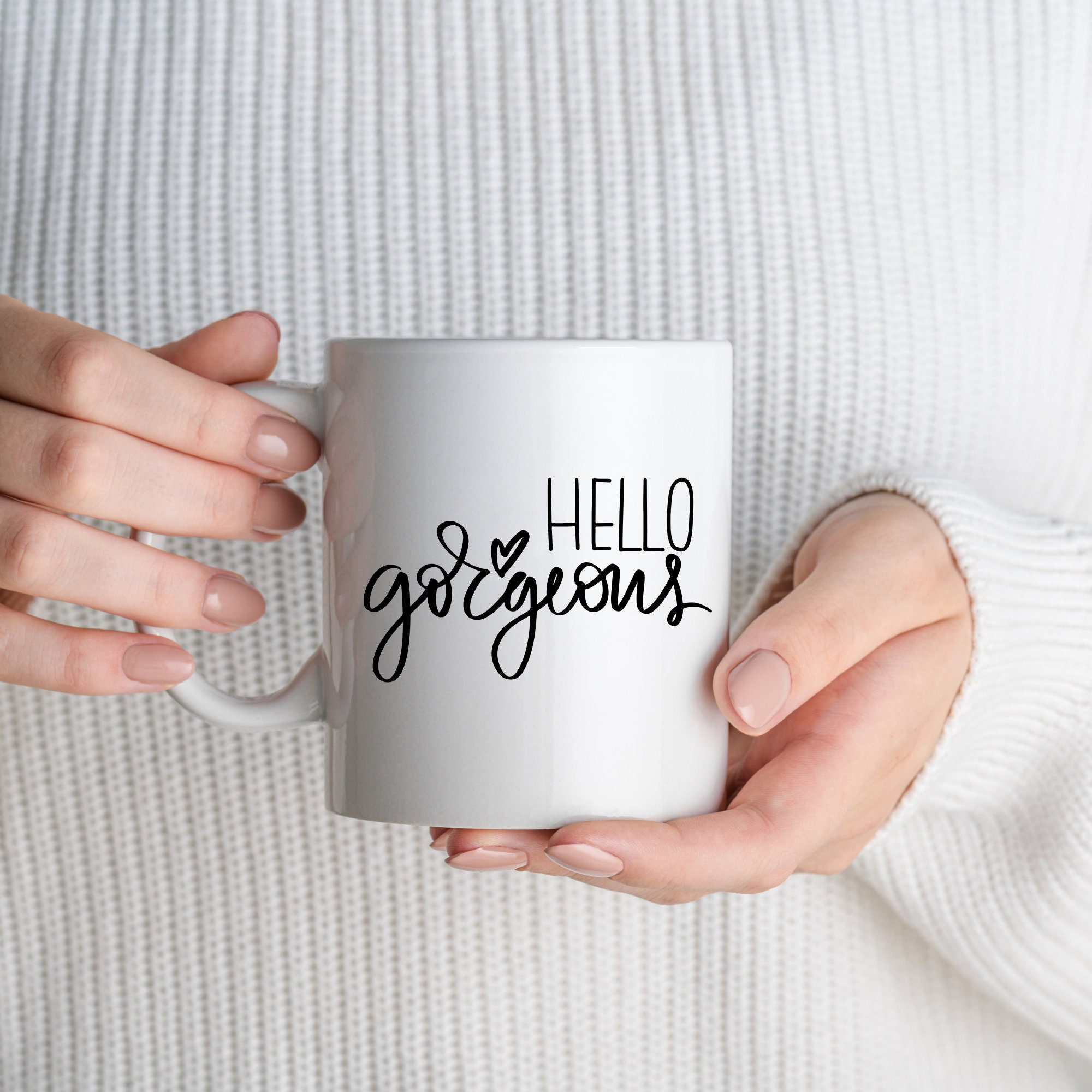 Hello Gorgeous | Motivational Sayings | Black and White Instant Digital ...