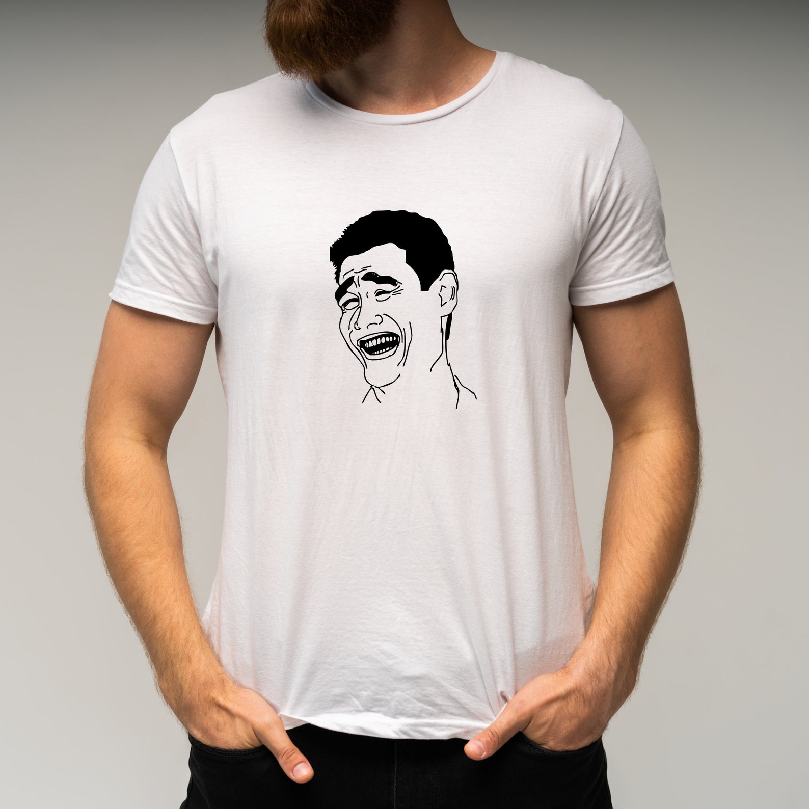 Laughing Face Meme | Funny Clipart | Black and White Digital Download ...