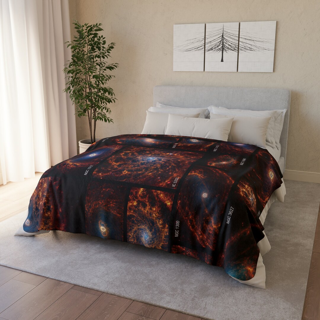 Spiral Galaxy Collection James Webb Fleece Sherpa Blanket - Etsy