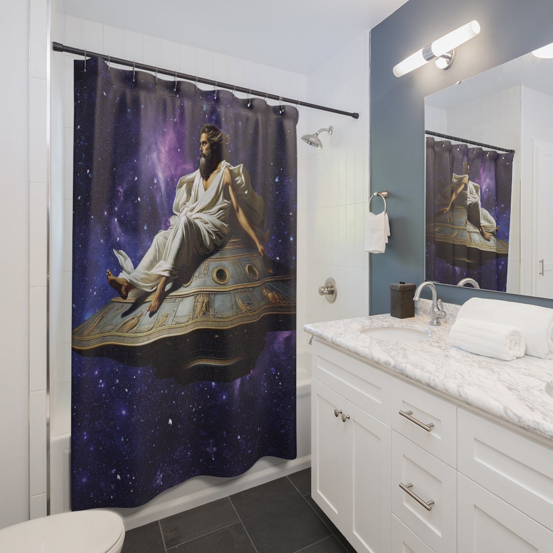 Space Jesus Shower Curtains - Etsy