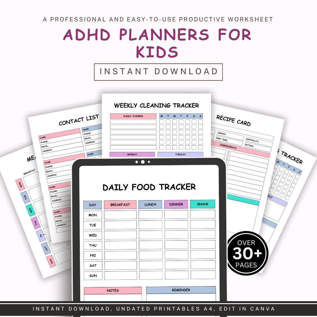 ADHD Journal for Kids Activity Tracker, Behavior Log, Therapy Notebook ...