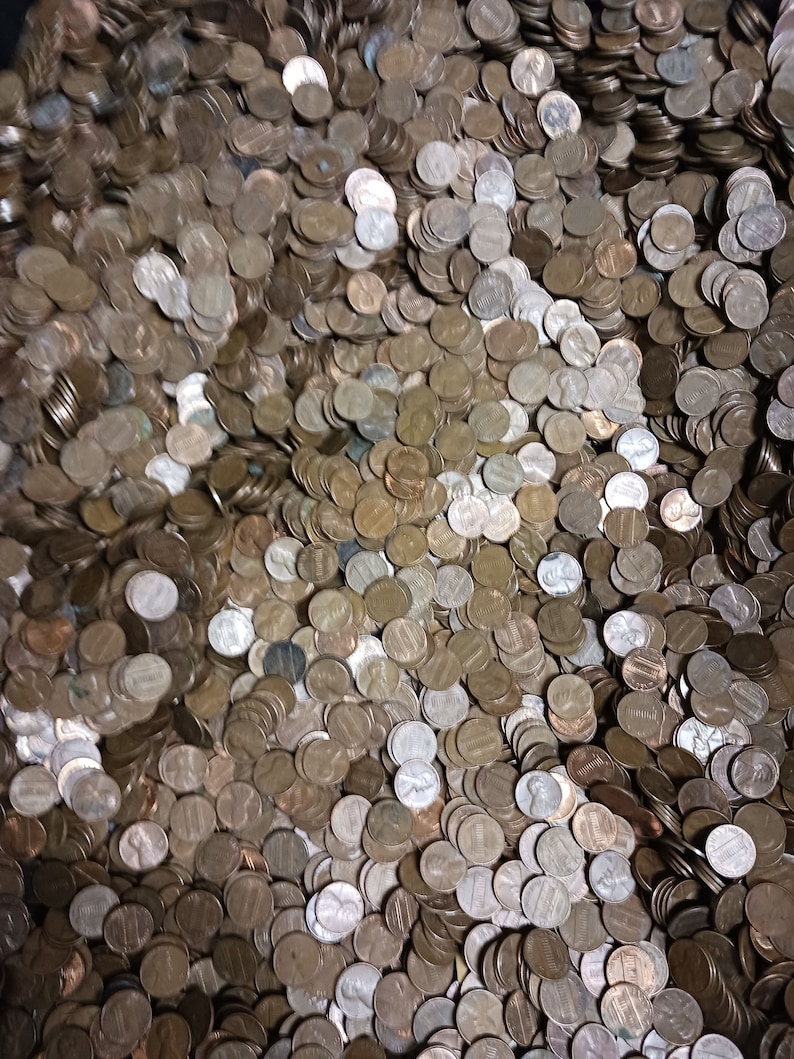 10+ Lbs. 95% Copper Pennies 1909-1982 Approx.1450 Coins Possible Wheats ...
