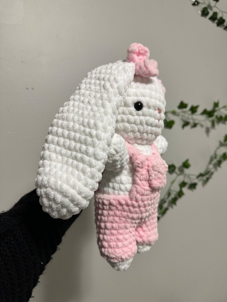Crochet Amigurumi Bunny in Overalls Plushie - Etsy