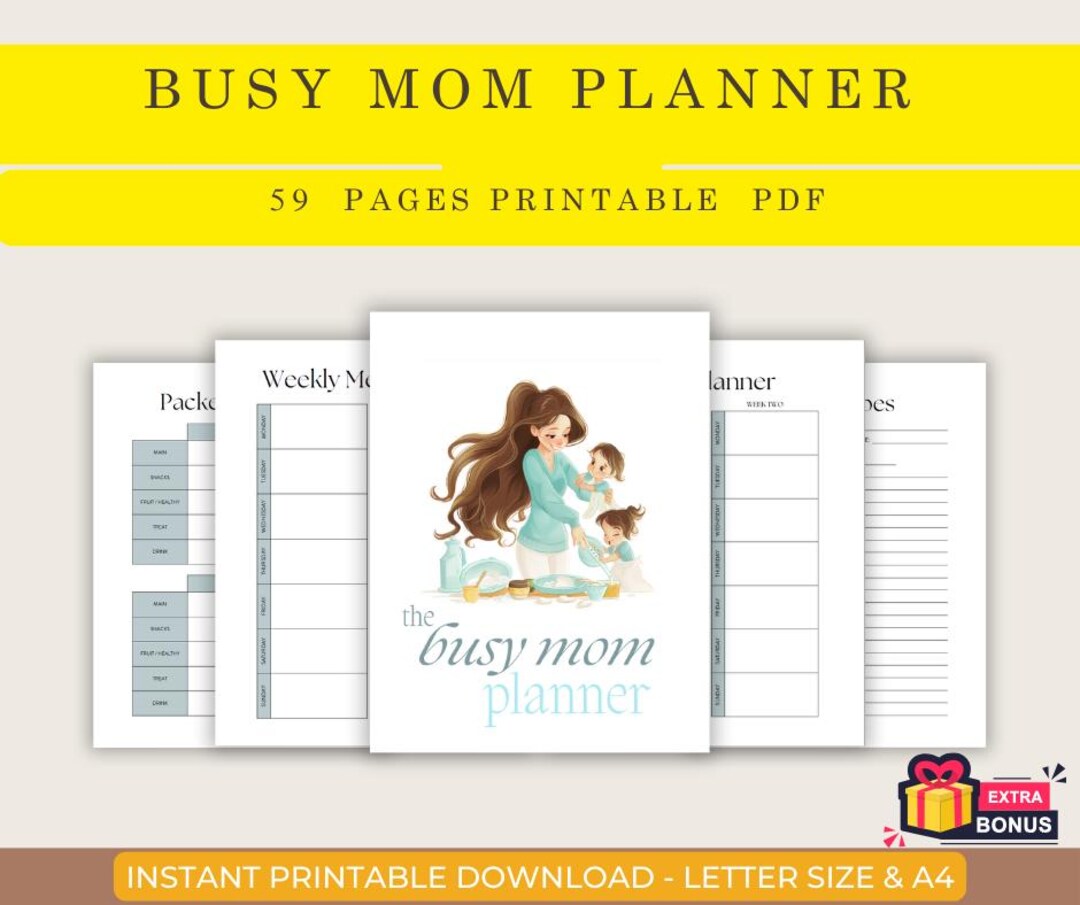 Busy Mom Digital Planner | Ultimate Organizer for Moms: Meal Planning ...