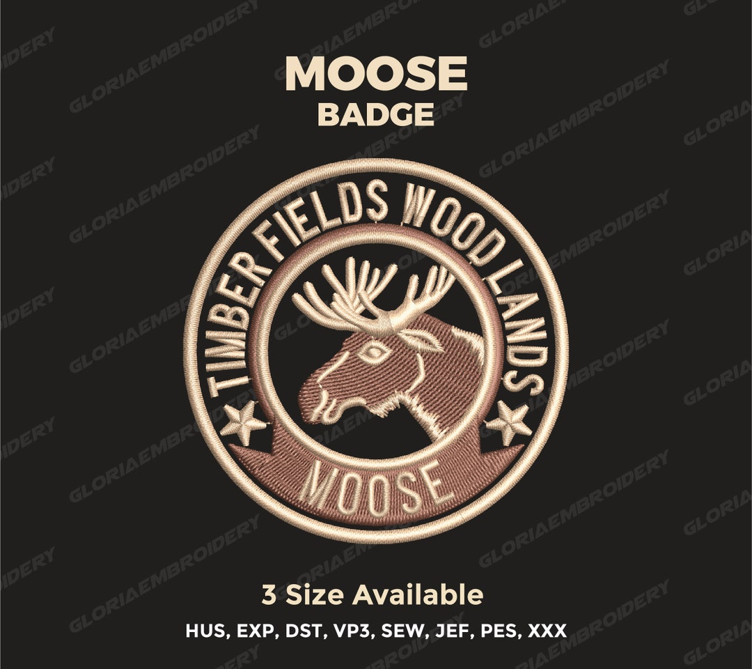 Moose Badge Embroidery Design (patterns), Machine Embroidery Patterns ...