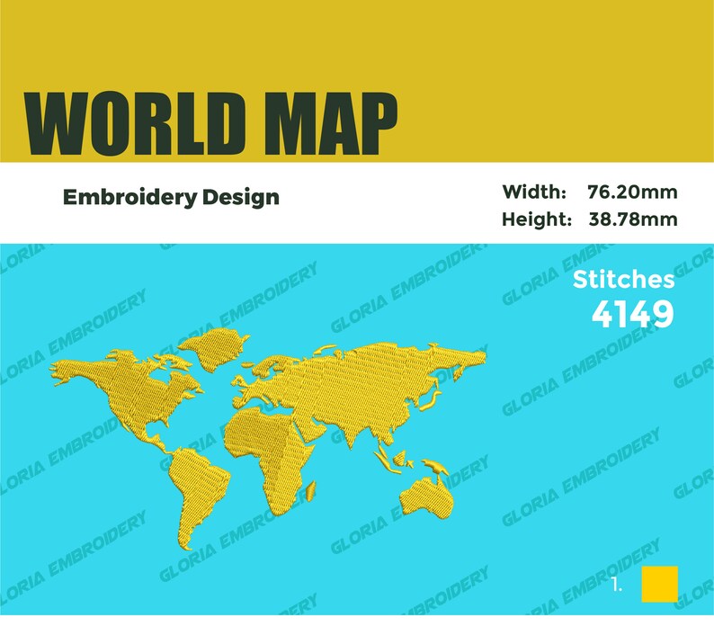 World Map Embroidery Design(patterns), Machine Embroidery Patterns. - Etsy