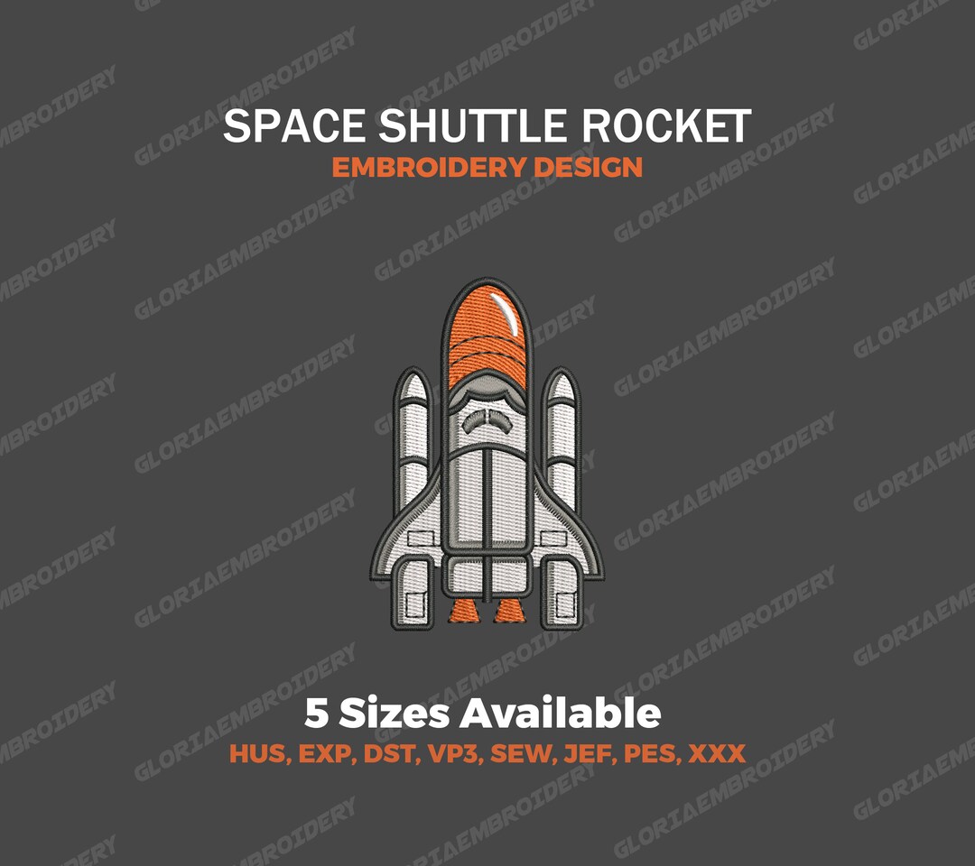 Space Shuttle Rocket Embroidery Design (patterns), Machine Embroidery ...
