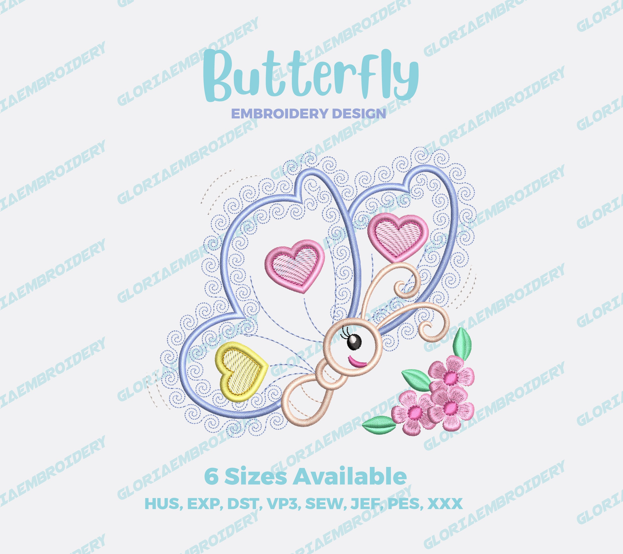 A Delightful Butterfly Applique Embroidery Design for Baby Girls ...
