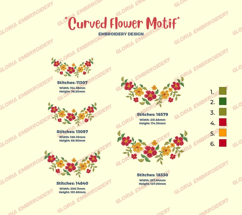 A Curved Flower Motif Embroidery Design (patterns), Machine Embroidery ...