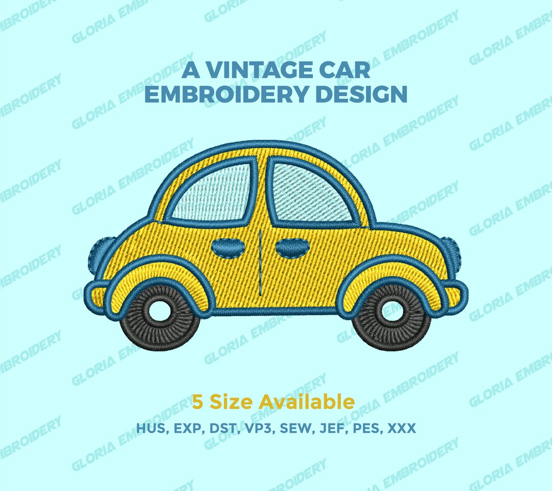 A Vintage Car Embroidery Design (patterns), Machine Embroidery Patterns ...