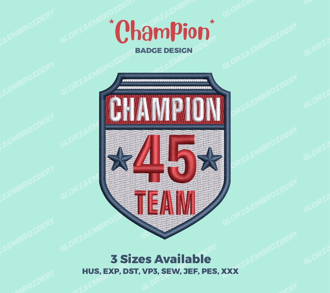 Champion Badge Embroidery Design (patterns), Machine Embroidery ...