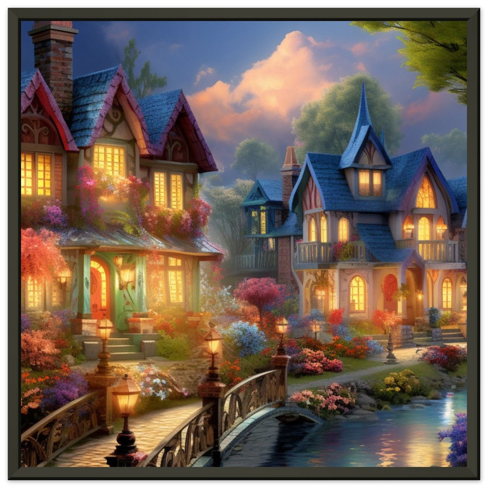 Meadow Wood Cottagecore, Flowers, Tunnel Bridge, Premium Matte Paper ...