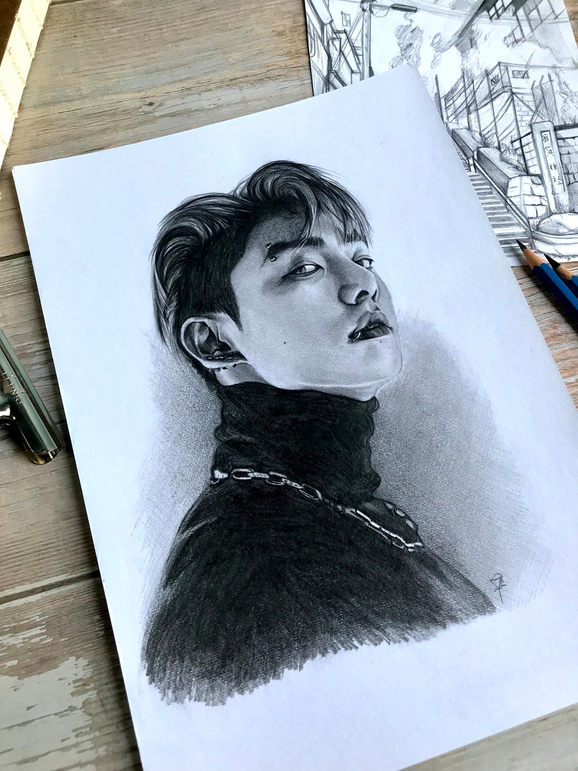 BTS Jungkook Fanart Pencil Drawing Art Print - Etsy