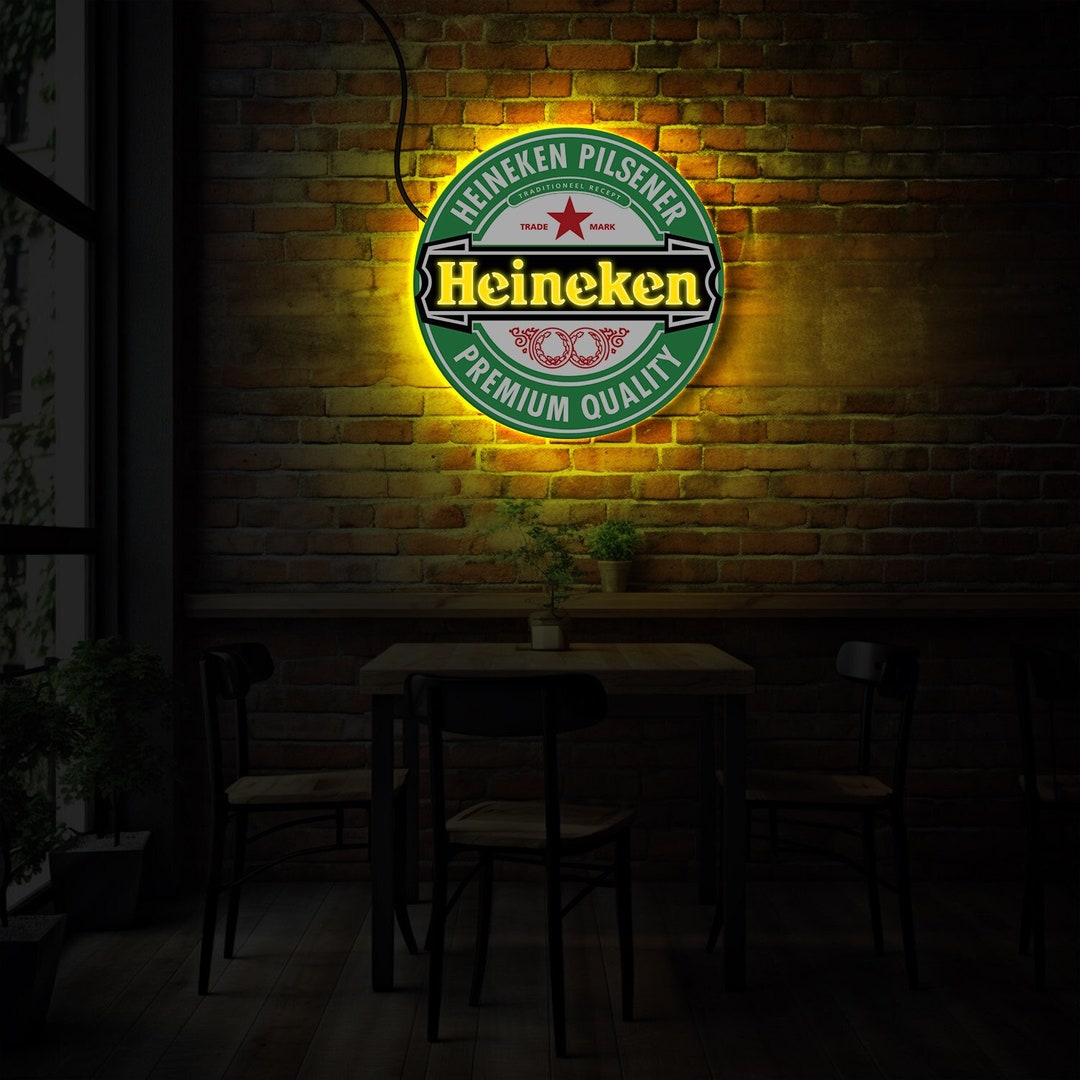 Heineken Neon Sign Heineken Led Sign Heineken Light Sign - Etsy