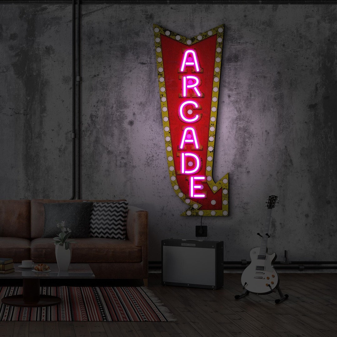 Arcade Neon Light Sign, Arcade Led Sign, Arcade Led Light, Games Neon ...