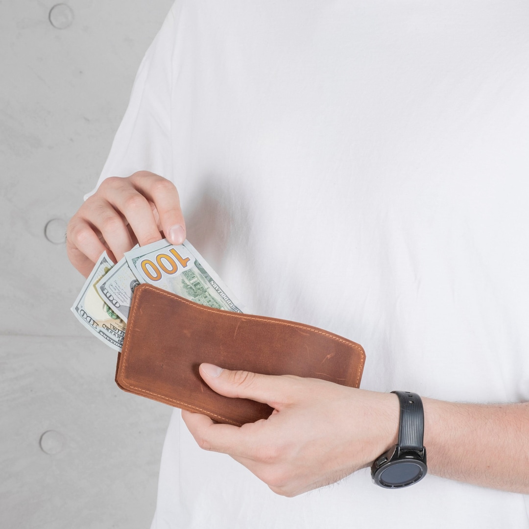 Leather Cash Wallet, Leather Cash Envelope, Leather Cash Sleeve, Custom ...