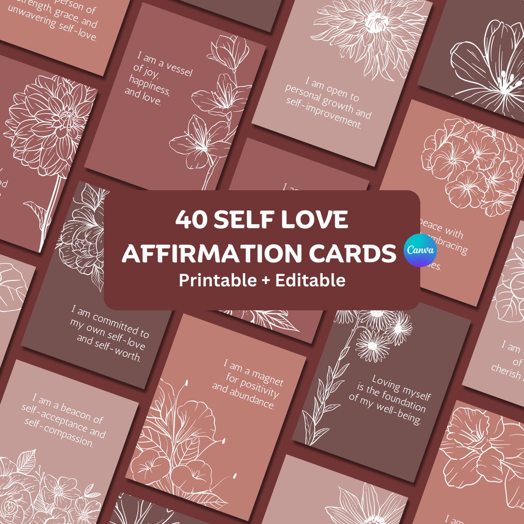 Self Love Affirmation Cards Printable Quote Cards - Etsy