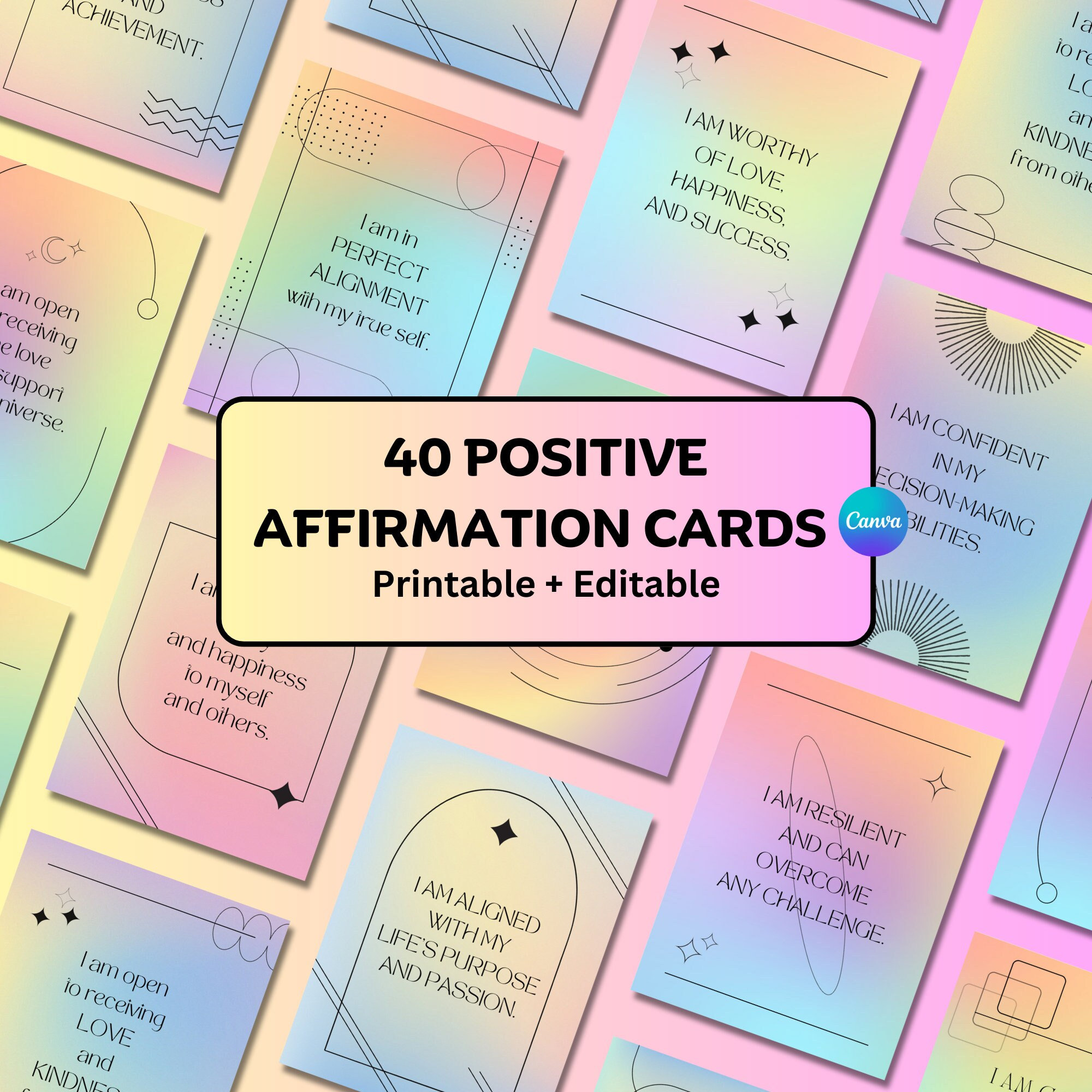 Positive Affirmation Cards Printable, Quote Cards, Inspirational Quotes ...