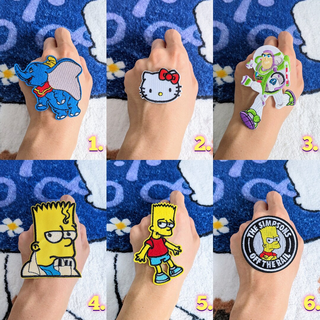 Hello Kitty Simpsons Dumbo Buzz Lightyear Cartoon TV Movie Cute Iron on ...