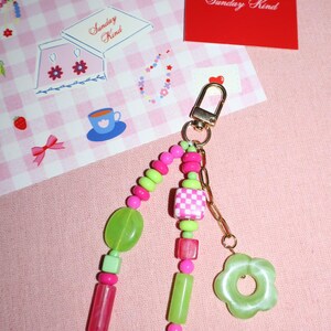Phoebe Bag Charm | Colorful Acrylic Beaded Keychain - Etsy