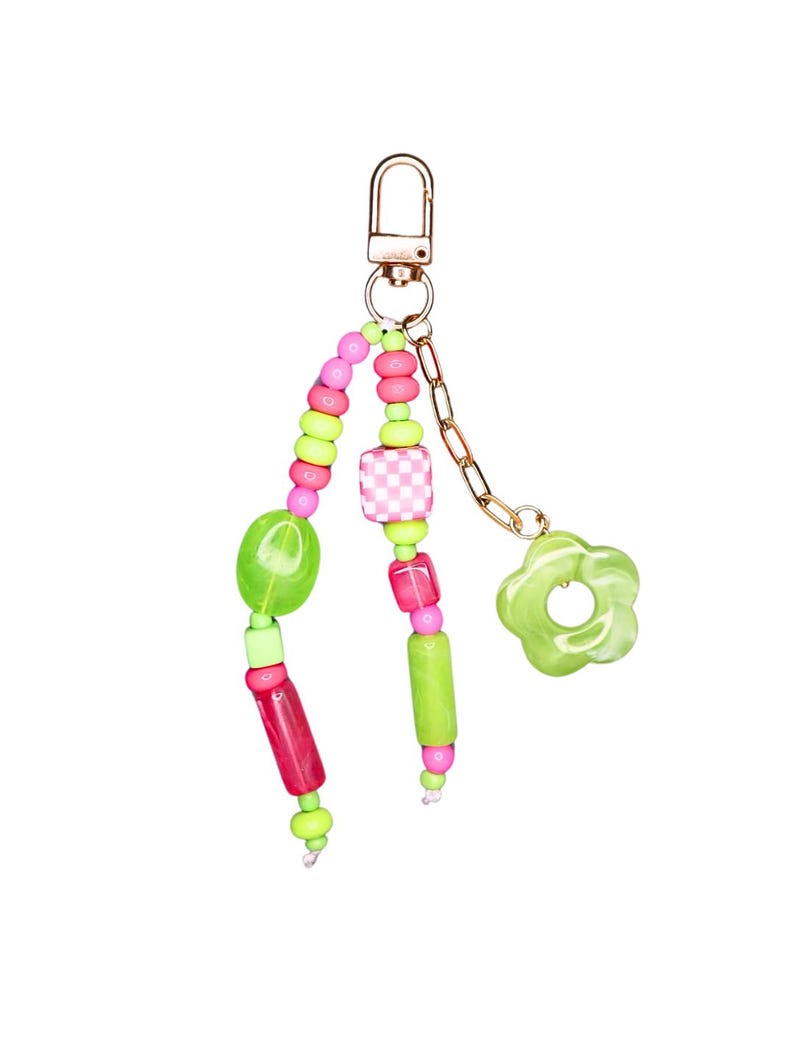 Phoebe Bag Charm | Colorful Acrylic Beaded Keychain - Etsy