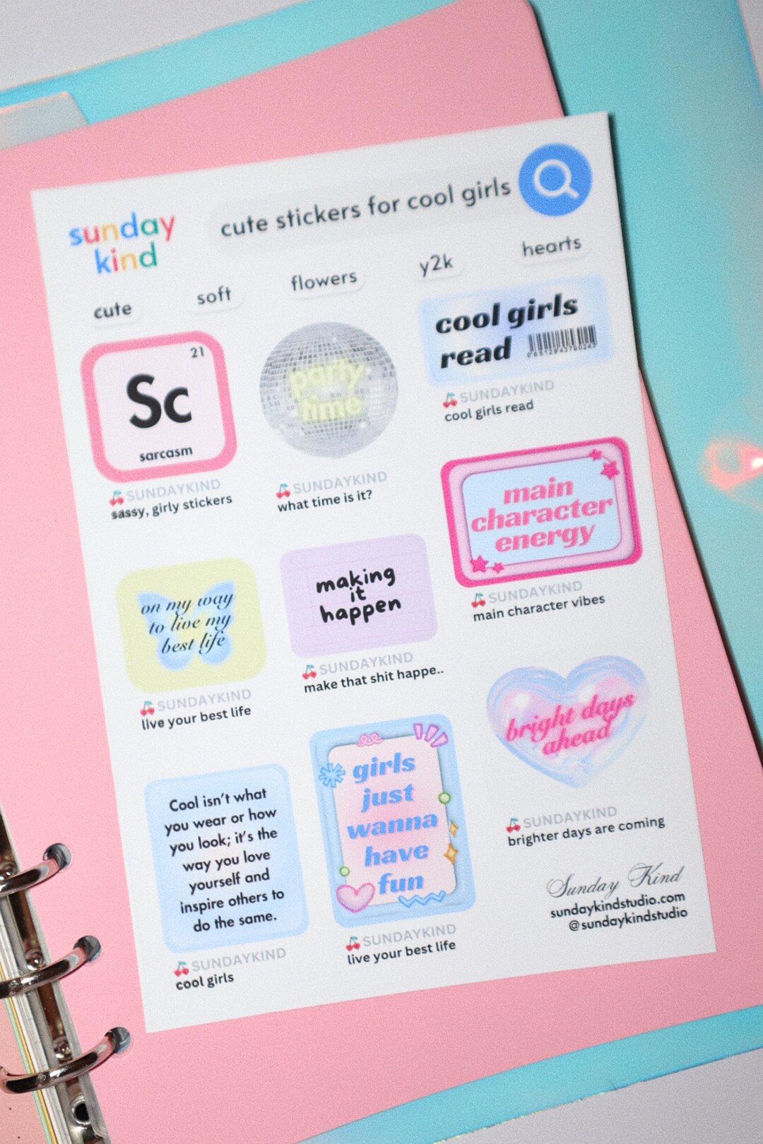 Cool Girls Sticker Sheet | Cute Sticker Sheets | Planner, Journal ...