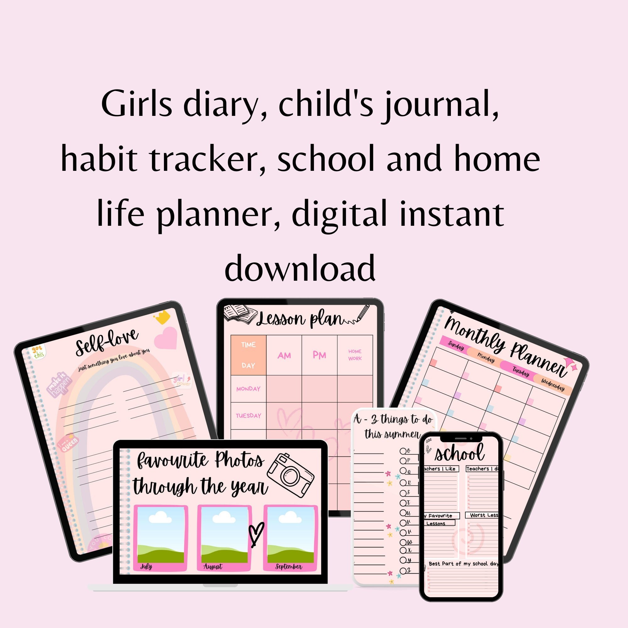 Ultimate Journal Bundle for Kids, Girls Diary, Child's Planner, Habit ...