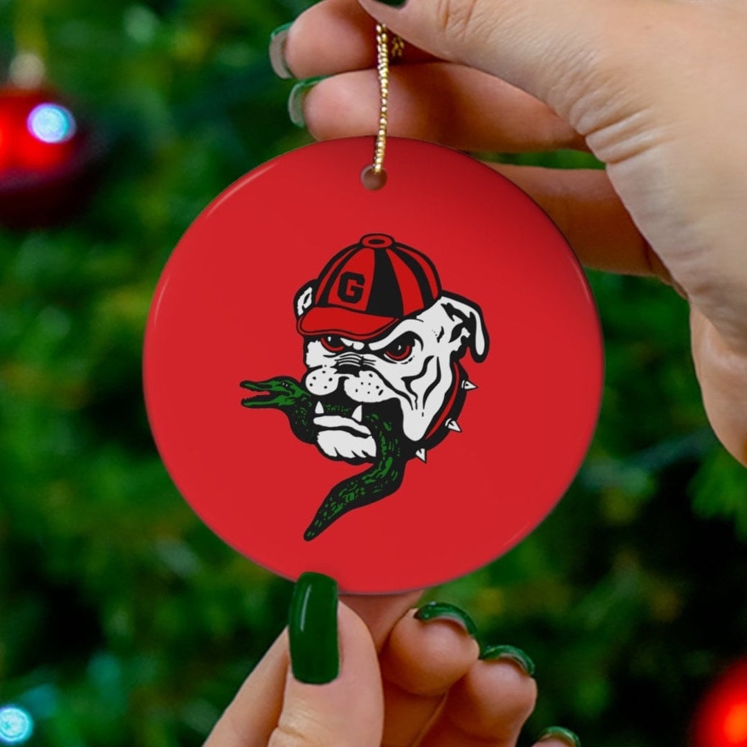 University of Georgia Bulldog Ceramic Christmas Ornament - Etsy