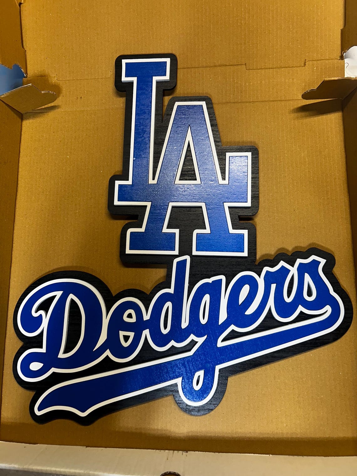 LA Dodgers Wooden Wall Sign, Handcrafted Baseball Decor - Etsy